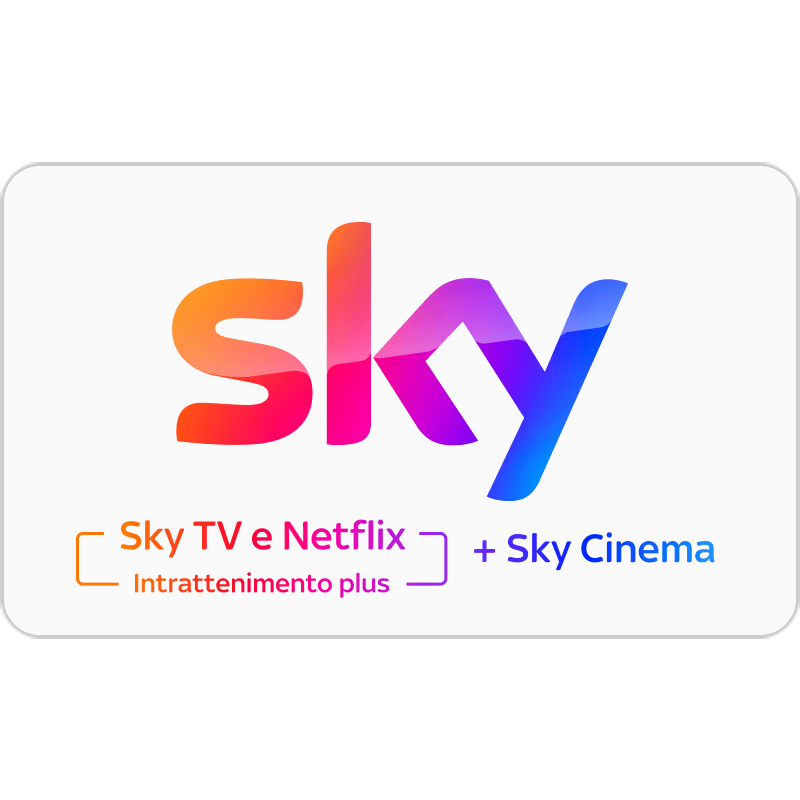 Gift card I primi 3 mesi di Sky TV e Netflix (Intrattenimento plus ...